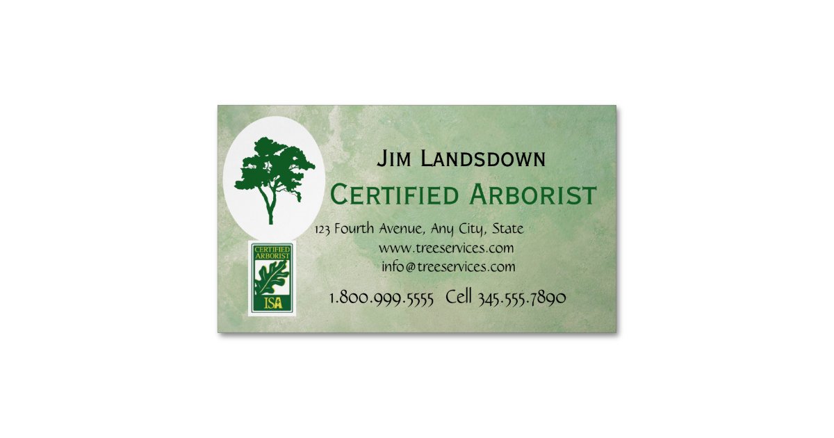 Custom Tree Arborist Landscape Business Card Magnet | Zazzle