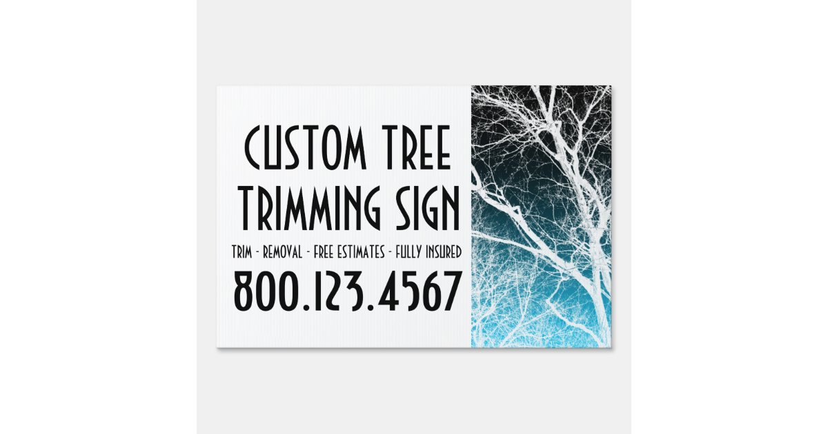 custom tree trimming (ghost tree) yard sign | Zazzle
