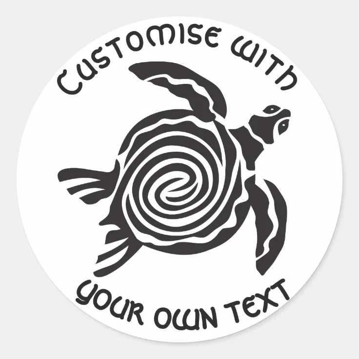 Custom Tribal Turtle Design Classic Round Sticker | Zazzle