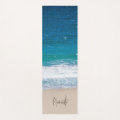 Custom Tropical Blue Ocean Waves Namaste Beach Yoga Mat | Zazzle
