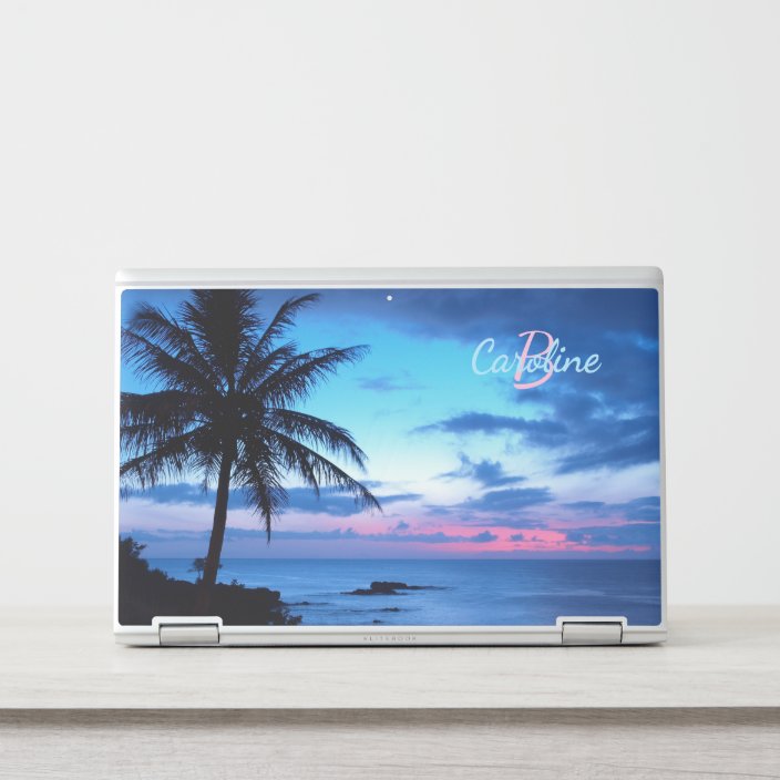 Custom Tropical Island Beach Ocean Sunset Photo HP Laptop Skin | Zazzle.com