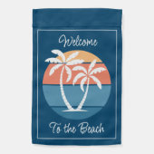 Custom Tropical Island Beach Seashore Ocean Sunset Garden Flag | Zazzle