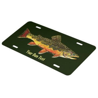 Custom Trout Fisherman's License Plate | Zazzle