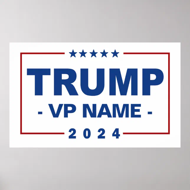 Custom Trump Vice President 2024 Poster | Zazzle