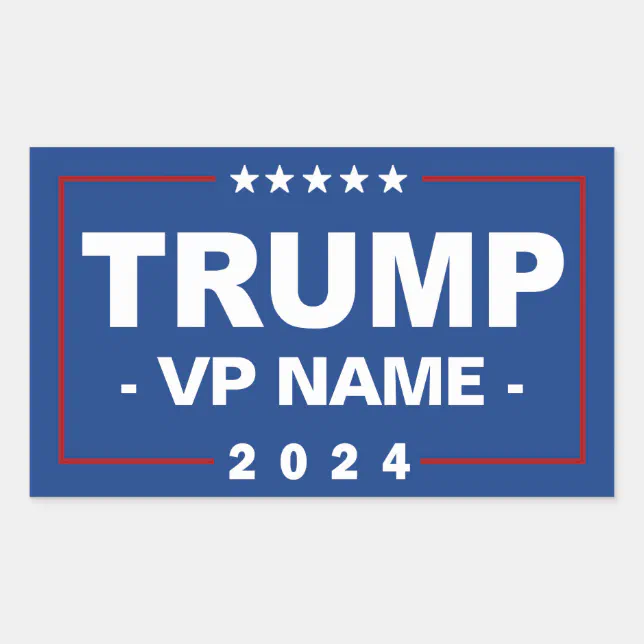 Custom Trump Vice President 2024 Rectangular Sticker | Zazzle