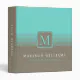 Custom Turquoise Blue Dark Grey Color Block 3 Ring Binder | Zazzle