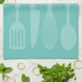 Custom turquoise cooking utensils kitchen towels | Zazzle