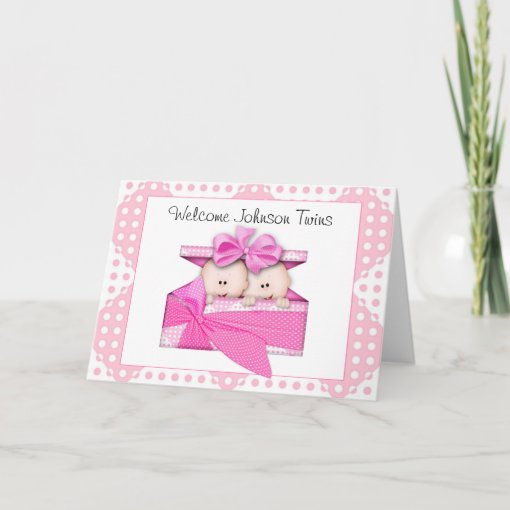 Custom Twin Girls Greeting Card | Zazzle