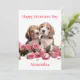 Custom Two Beagles with Pink Rose Valentine Holiday Card | Zazzle