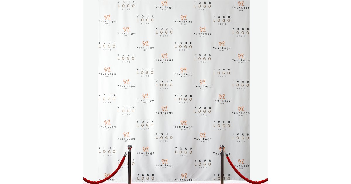Custom Two Logo Business Step and Repeat Banner Tapestry | Zazzle