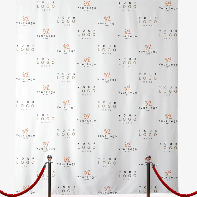 Custom Two Logo Business Step and Repeat Banner Tapestry | Zazzle