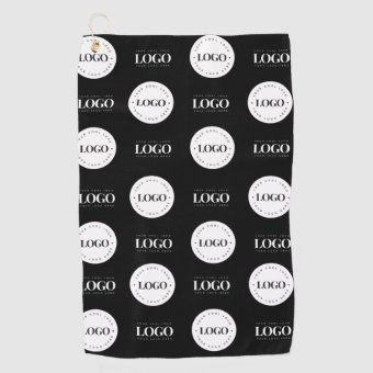 Custom Two Logo Step and Repeat Business Company Golf Towel | Zazzle