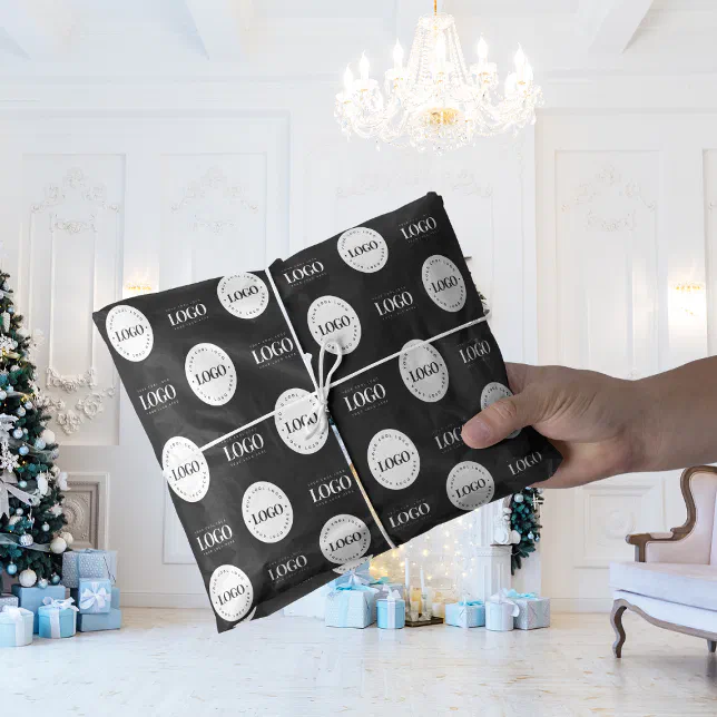 Custom Two Logo Step and Repeat Business Company Tissue Paper | Zazzle