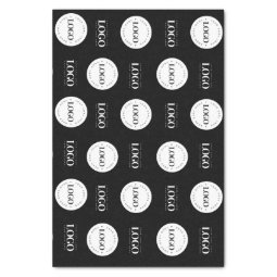 Custom Two Logo Step and Repeat Business Company Tissue Paper | Zazzle