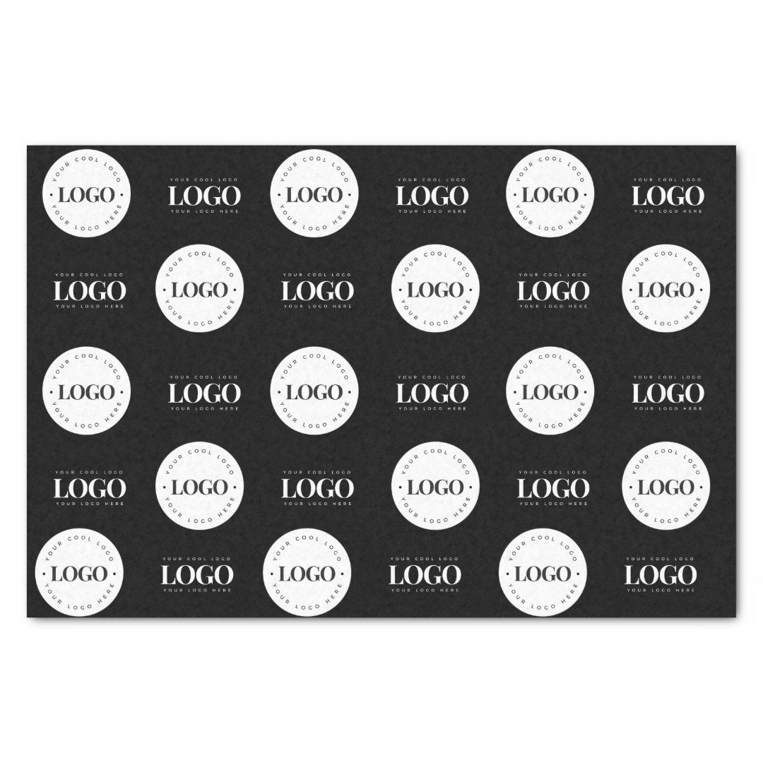 Custom Two Logo Step and Repeat Business Company Tissue Paper | Zazzle