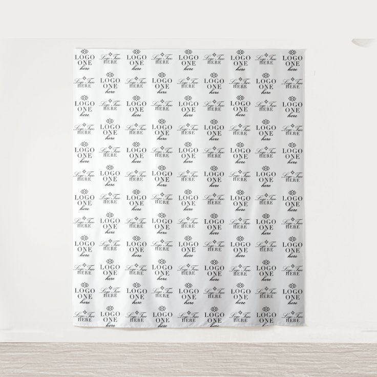 Custom Two Logo Step and Repeat Event Backdrop | Zazzle