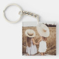Custom Two Photo Acrylic Square 2 Sided Keychain | Zazzle