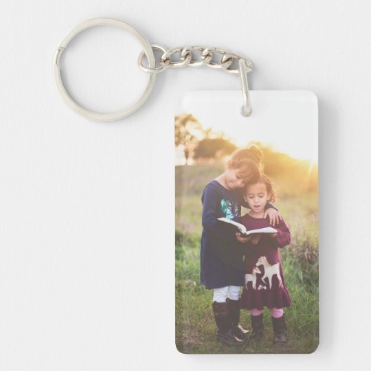 Custom Two Photo Double Sided Acrylic Keychain | Zazzle.com