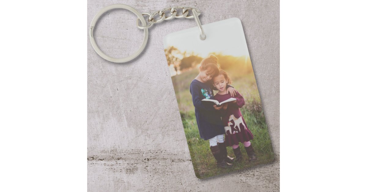 Custom Two Photo Double Sided Acrylic Keychain | Zazzle