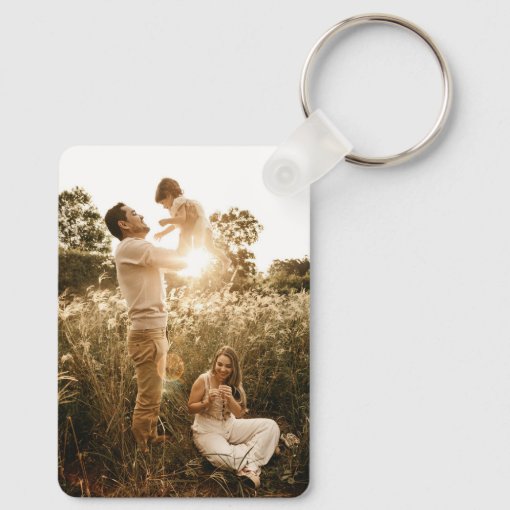 Custom Two Photo Double Sided Aluminum Keychain | Zazzle