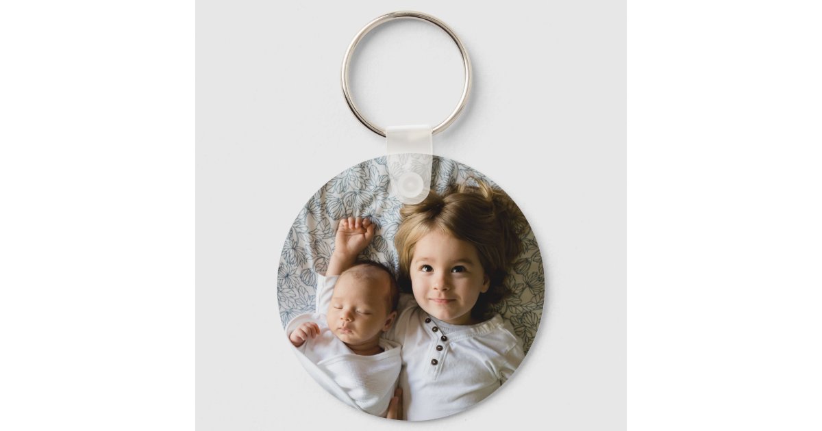 Custom Two Photo Double Sided Round Keychain | Zazzle