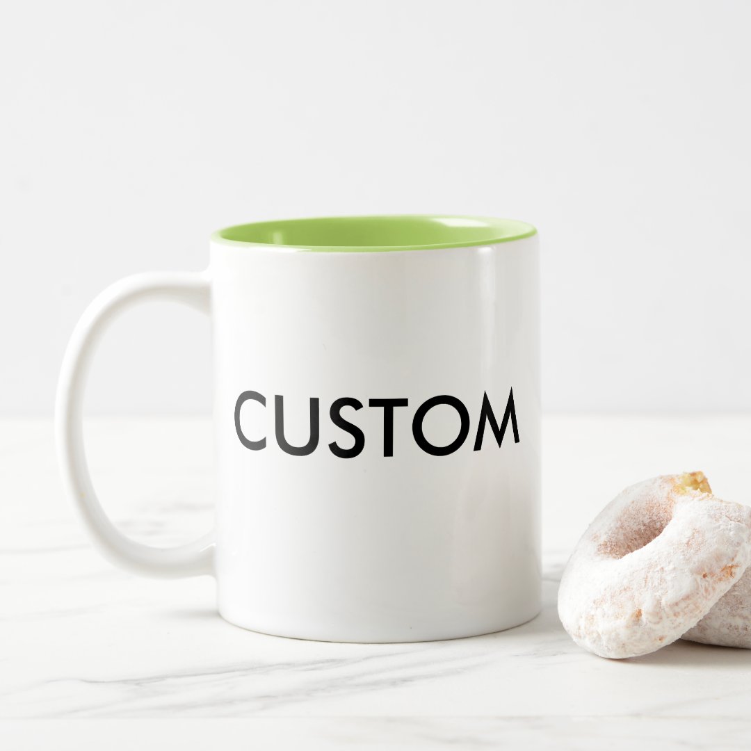 Custom Two-Tone 11oz Mug - LIME GREEN Inside | Zazzle