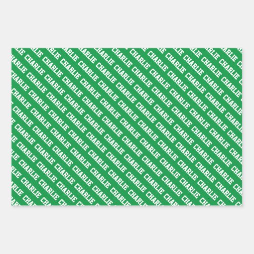 Custom typography colorful name pattern wrapping paper sheets | Zazzle