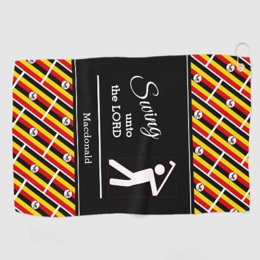 Custom UGANDA Christian Swing Unto The Lord Golf Towel | Zazzle