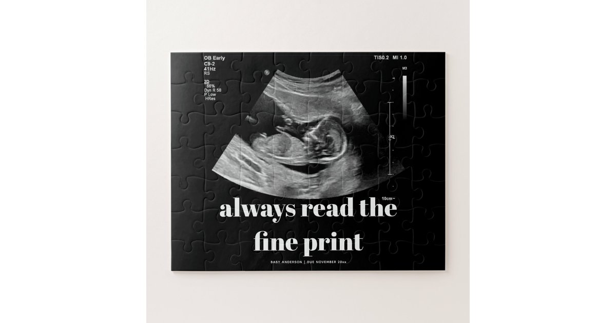 Custom Ultrasound Pregnancy Announcement 56pc Jigsaw Puzzle | Zazzle