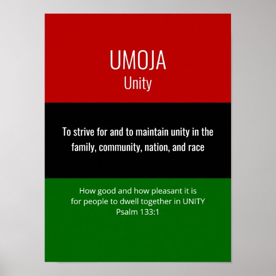 Custom UMOJA Unity Kwanzaa Poster | Zazzle.com