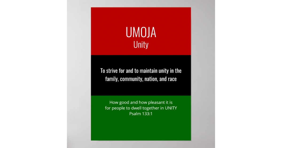 Custom UMOJA Unity Kwanzaa Poster | Zazzle