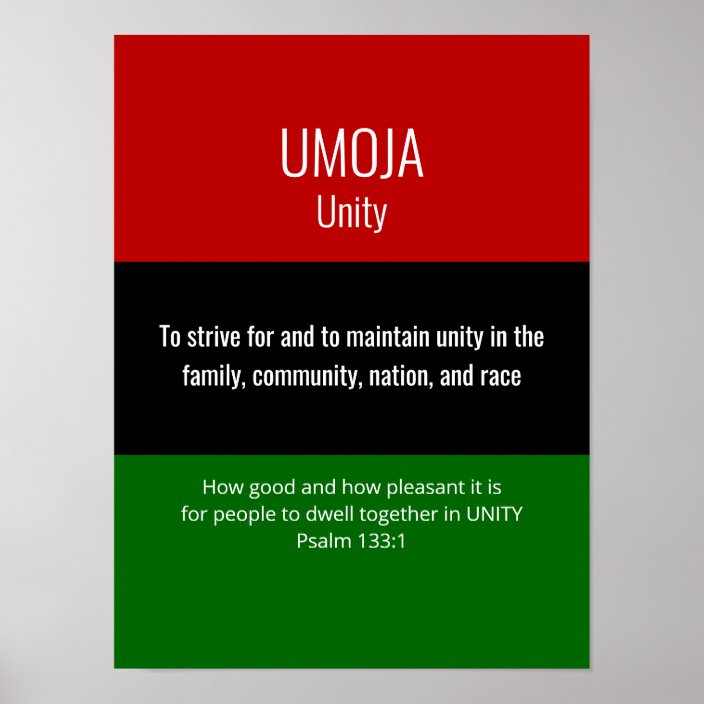 Custom UMOJA Unity Kwanzaa Poster | Zazzle.com