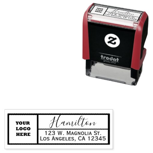 Custom unique personalized Logo Self-inking Stamp | Zazzle