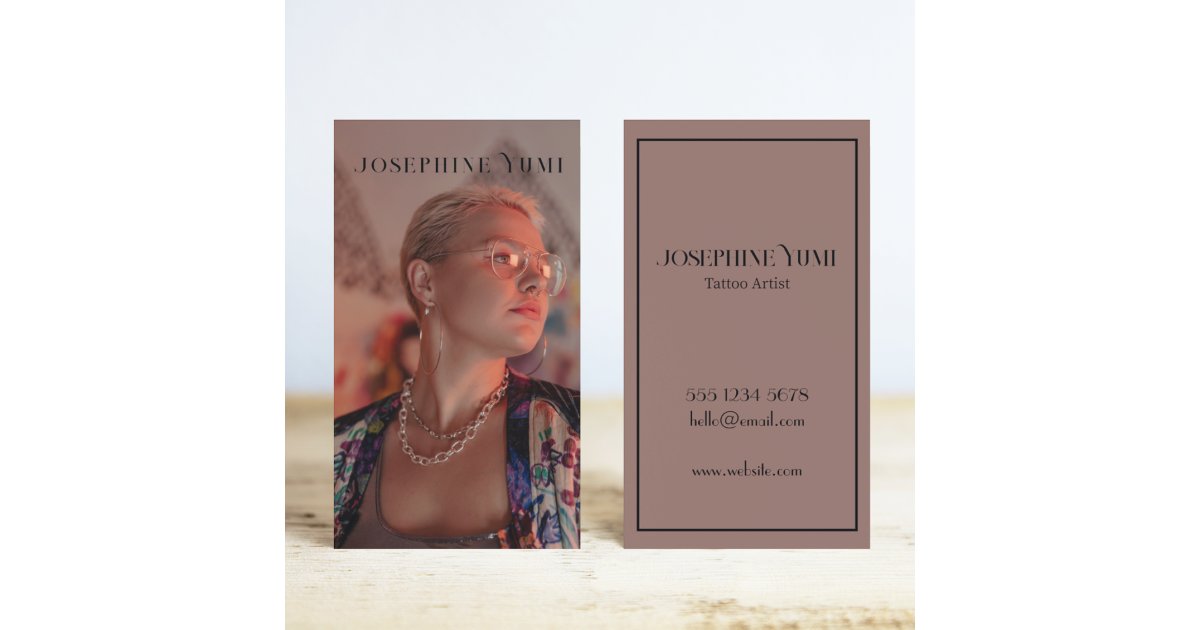Custom Unique Vertical Photo Headshot Freelance Business Card | Zazzle