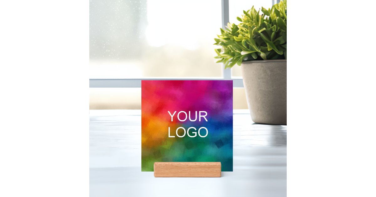 Custom Upload Business Company Logo Here Template Holder | Zazzle