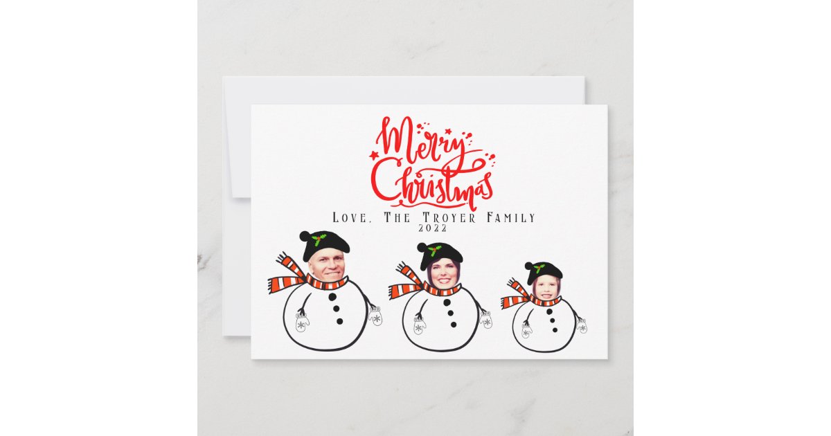Custom Upload Family Photo Faces Christmas Card | Zazzle