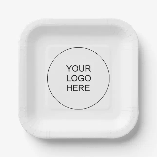 Custom Upload Your Company Business Logo Text Paper Plates | Zazzle