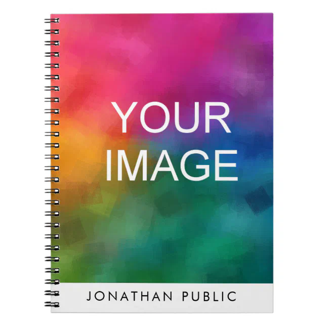 Custom Upload Your Photo Image Logo Design Name Notebook | Zazzle