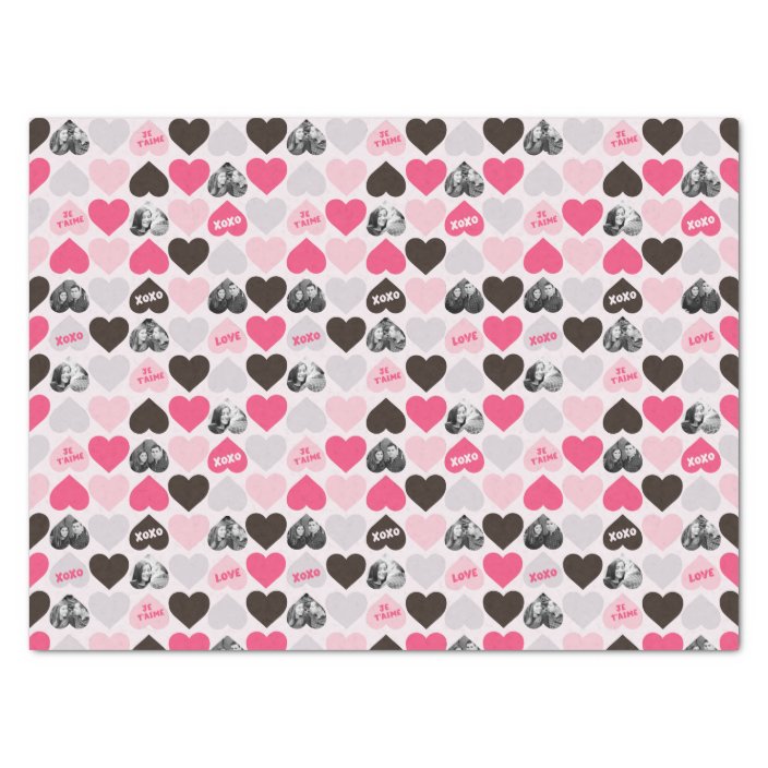 Custom Valentine's Day Heart Photo Collage Tissue Paper | Zazzle.com
