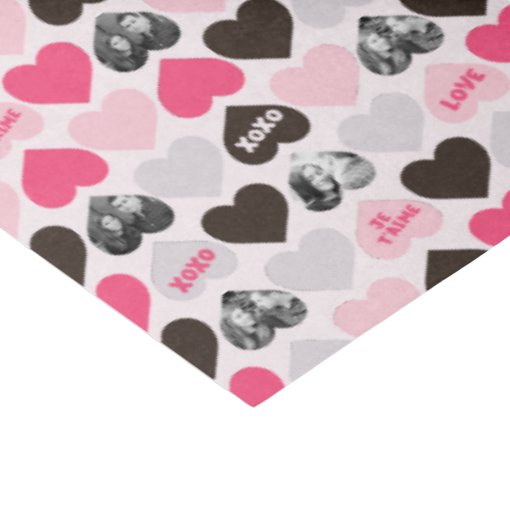 Custom Valentine's Day Heart Photo Collage Tissue Paper | Zazzle