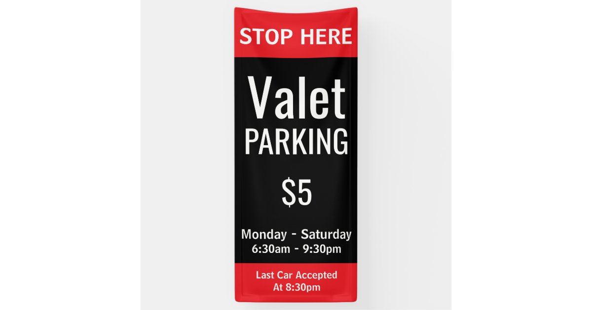 Custom Valet Parking Banner | Zazzle