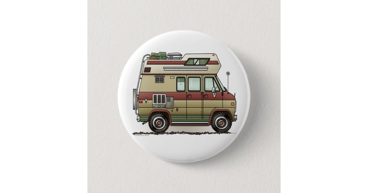 Custom Van Camper RV Button | Zazzle