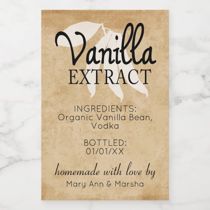 Custom Vanilla Extract Label | Zazzle