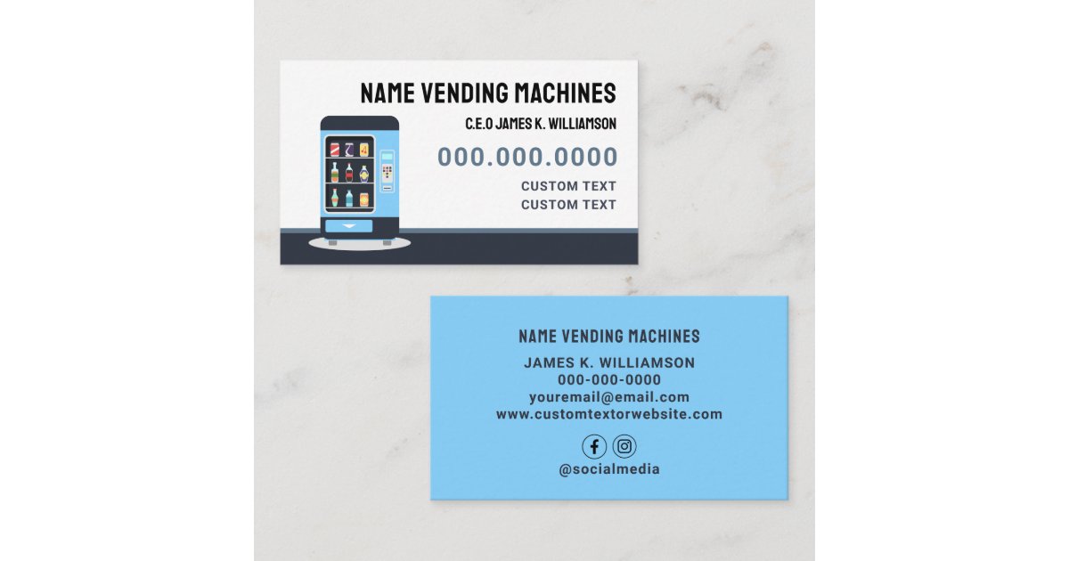 Custom Vending Machines Business Card | Zazzle