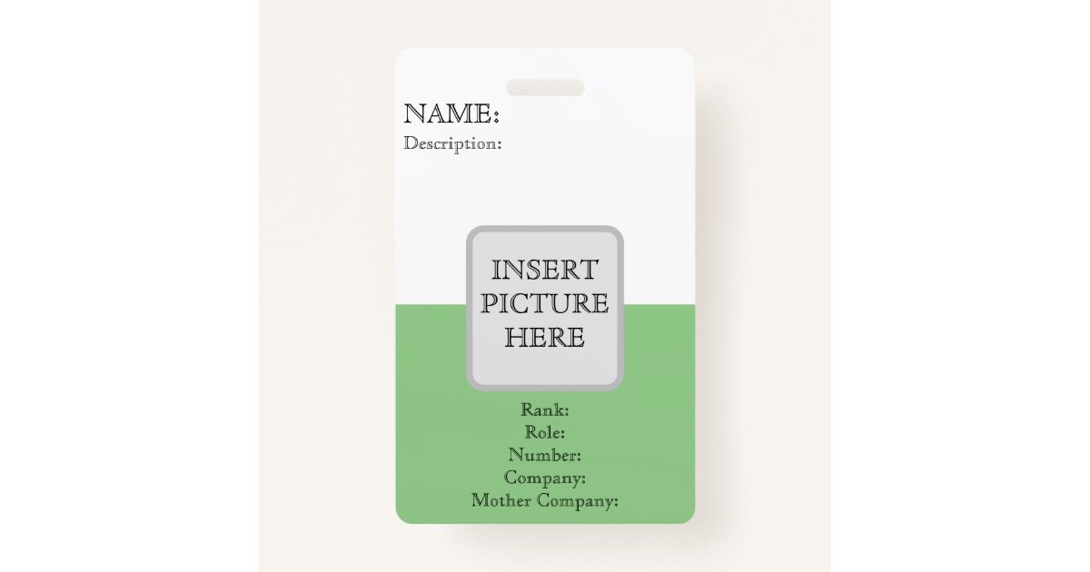 CUSTOM VERTICAL ID BADGE | Zazzle