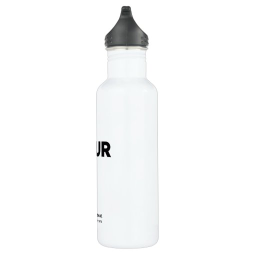 Custom Vertical Logo and Text Stainless Steel Water Bottle | Zazzle