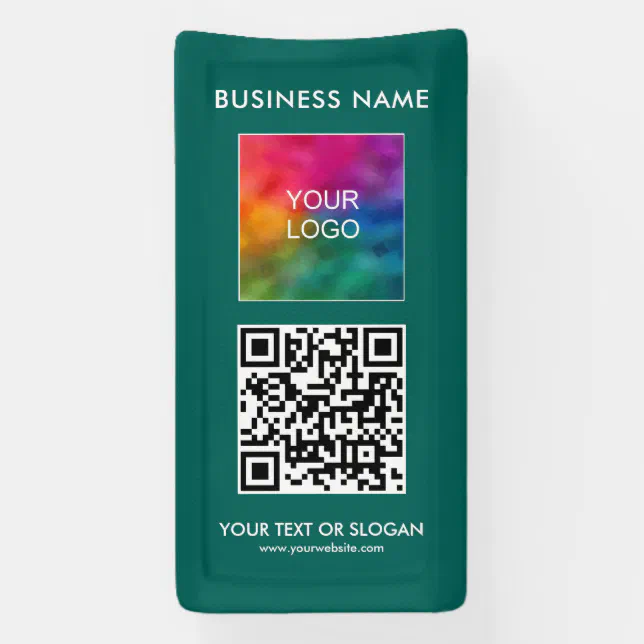 Custom Vertical Modern Outdoor QR Code Business Banner | Zazzle