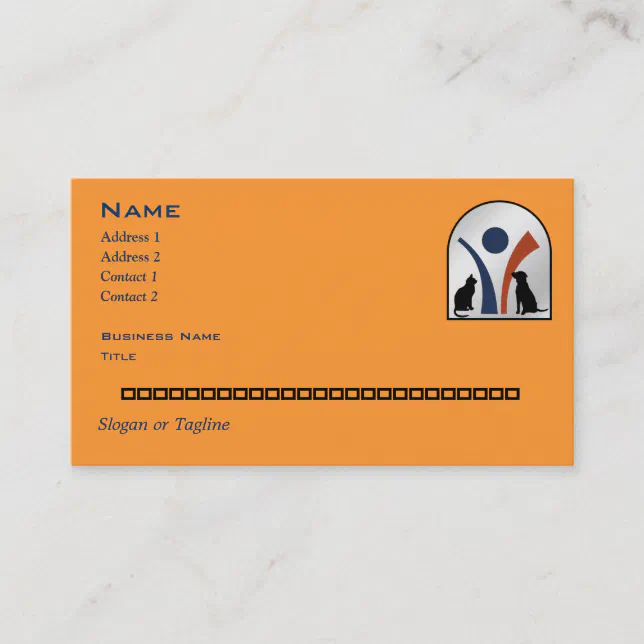 Custom Veterinary Animal Logo with Cat and Dog Business Card | Zazzle