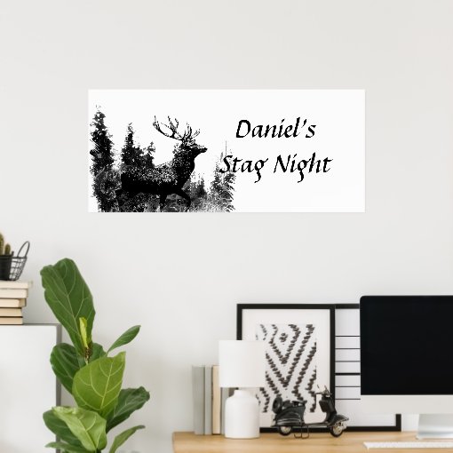 Custom Vintage Bachelor Stag Night Party Banner Poster | Zazzle