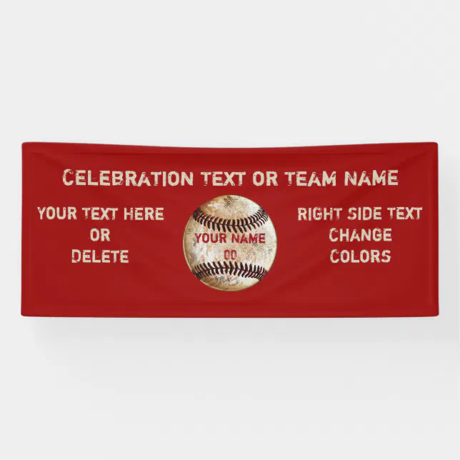 Custom Vintage Baseball Banner, Your Text, Colors Banner | Zazzle